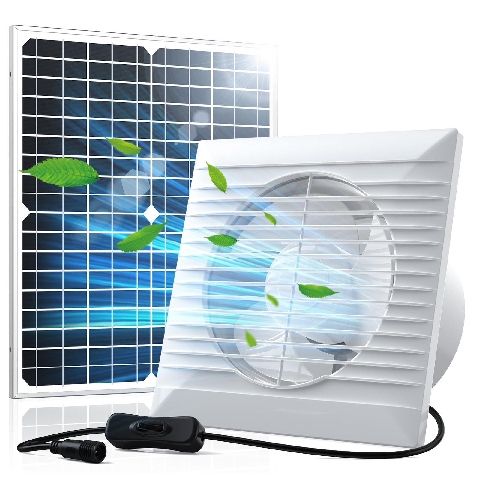 SUN ENERGISE Solar Powered Exhaust Fan Pro, 15 W Solar Panel + 6 Inch ...