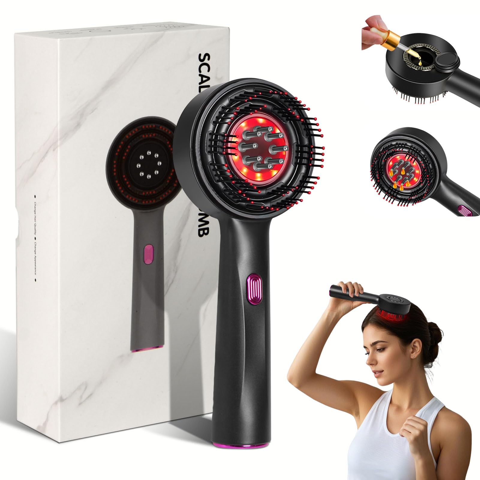 Laser Therapy Hair Growth Comb, 3 in 1 Hair Oil Applicator for Hair ...