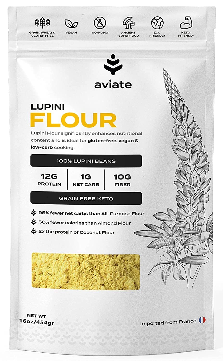 Mua Aviate Lupini FLOUR - Keto & Vegan Friendly Superfood - Non-GMO ...