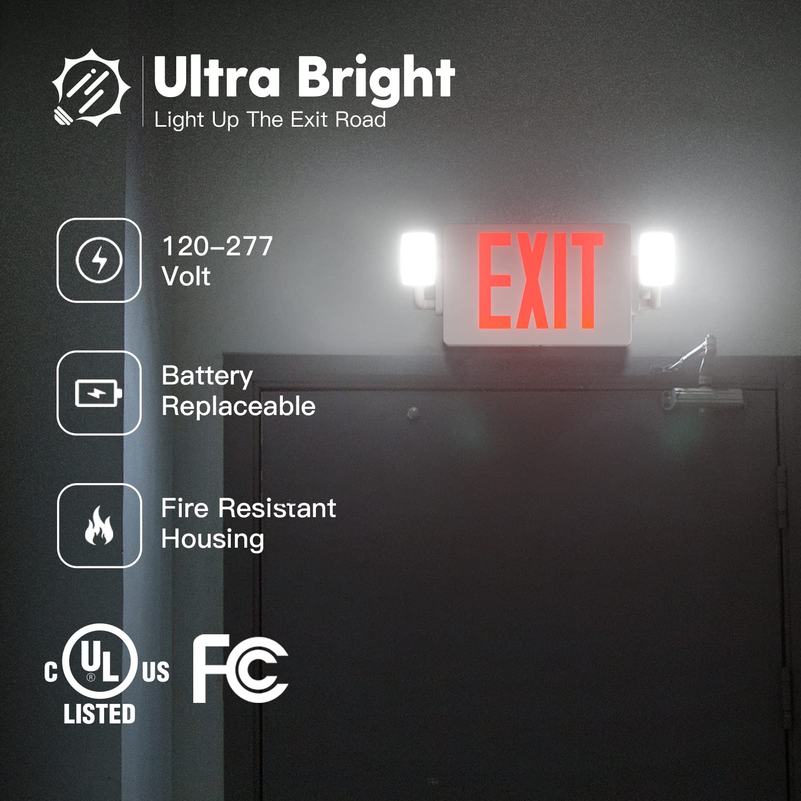 Mua FREELICHT 6 Pack LED Double-Sided Exit Sign with Emergency Lights ...
