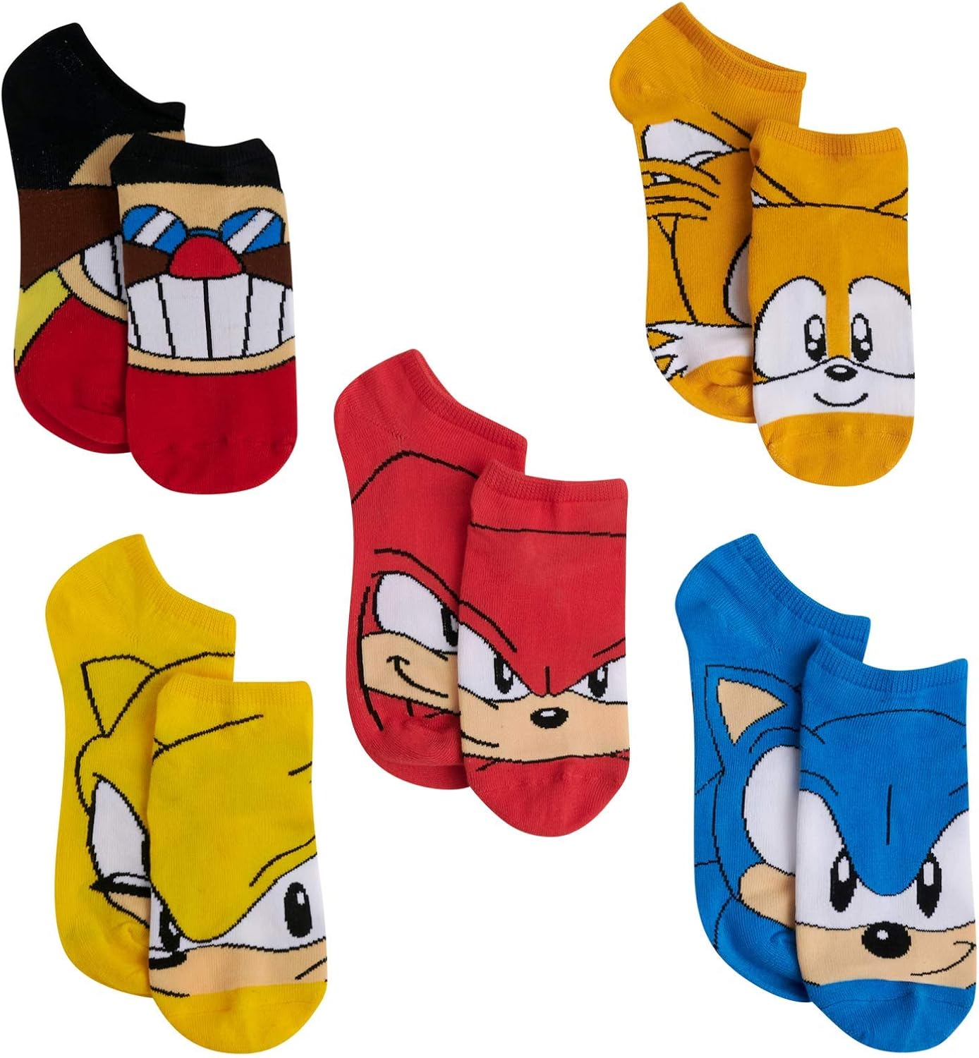 Sega Sonic the Hedgehog 5 Pk (5 Pair) No Show Socks: Amazon.ca ...