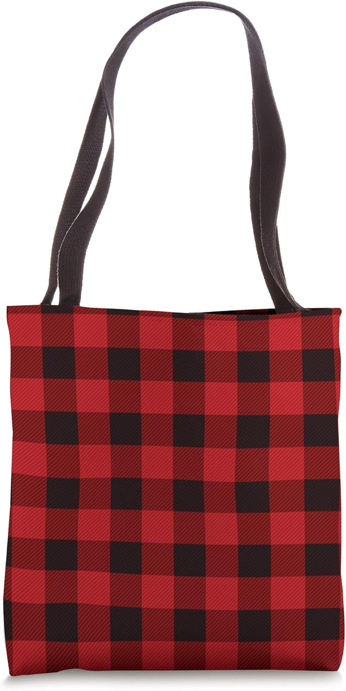 Amazon.com: Classic Red & Black Buffalo Plaid Check Pattern Design Tote ...