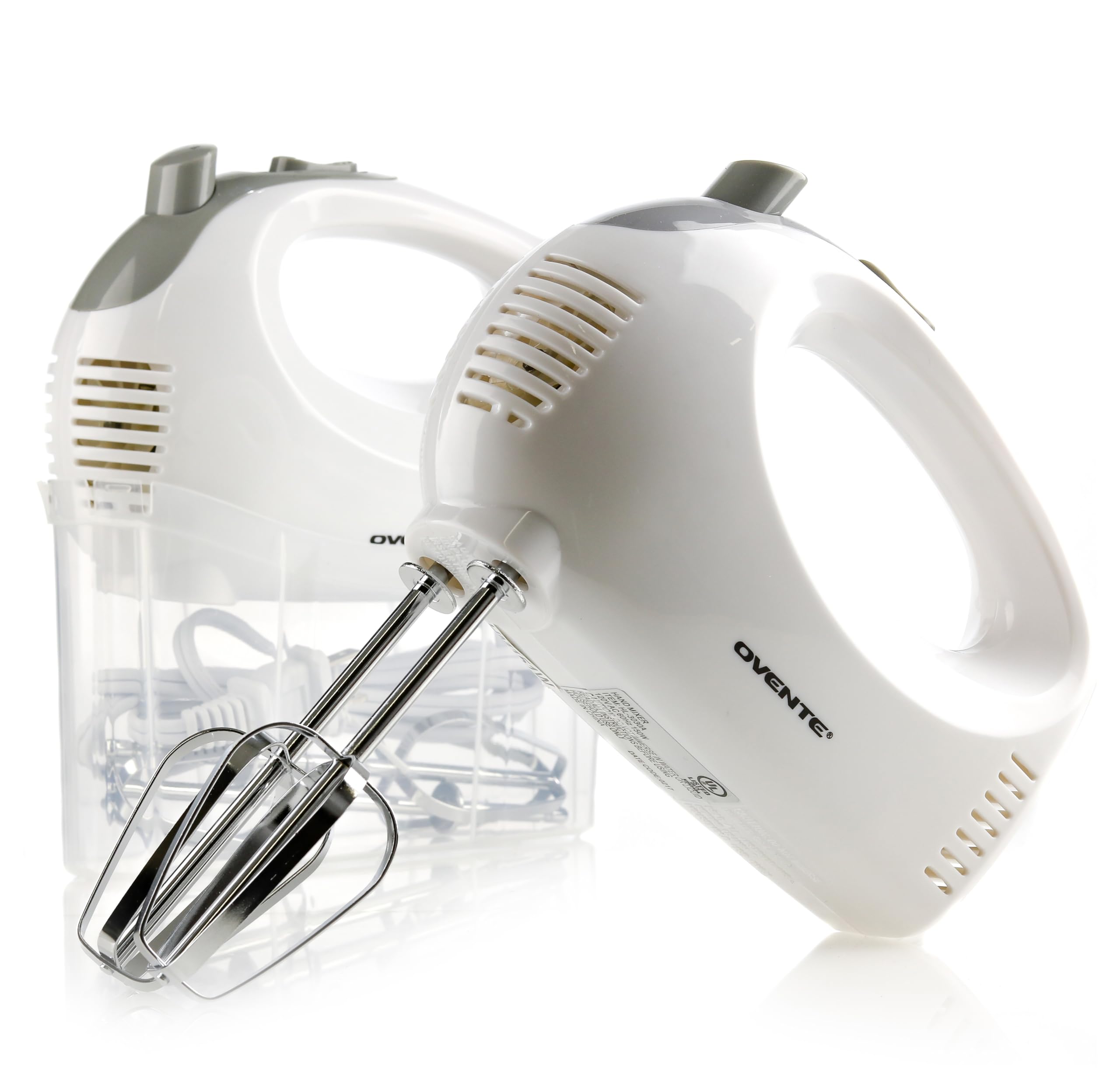 OVENTE 5-Speed Electric Hand Mixer with Stainless Steel Mixing Whisk ...