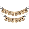 Amazon.com: Adurself Graduation Burlap Banner Congrats Grad Rustic Jute ...