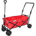 Amazon.com: Red Wide Wheel Wagon All-Terrain Folding Collapsible ...