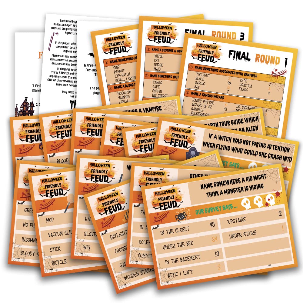 Halloween Friendly Feud Quiz, Family Feud Quiz, Baby Shower Game Night ...
