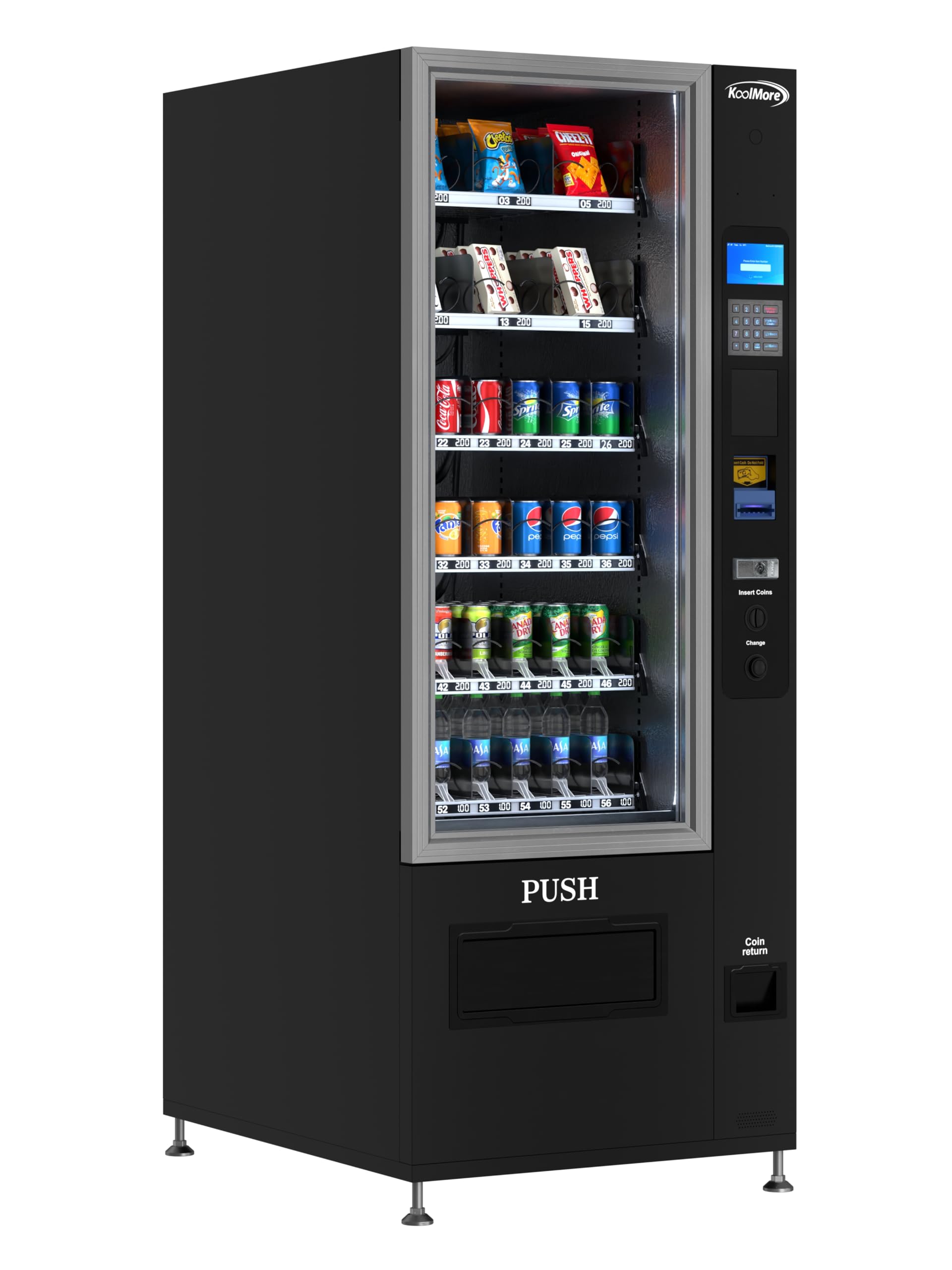 KoolMore KM-VMR-30-BR Snack Vending Machine Featuring Credit Card ...