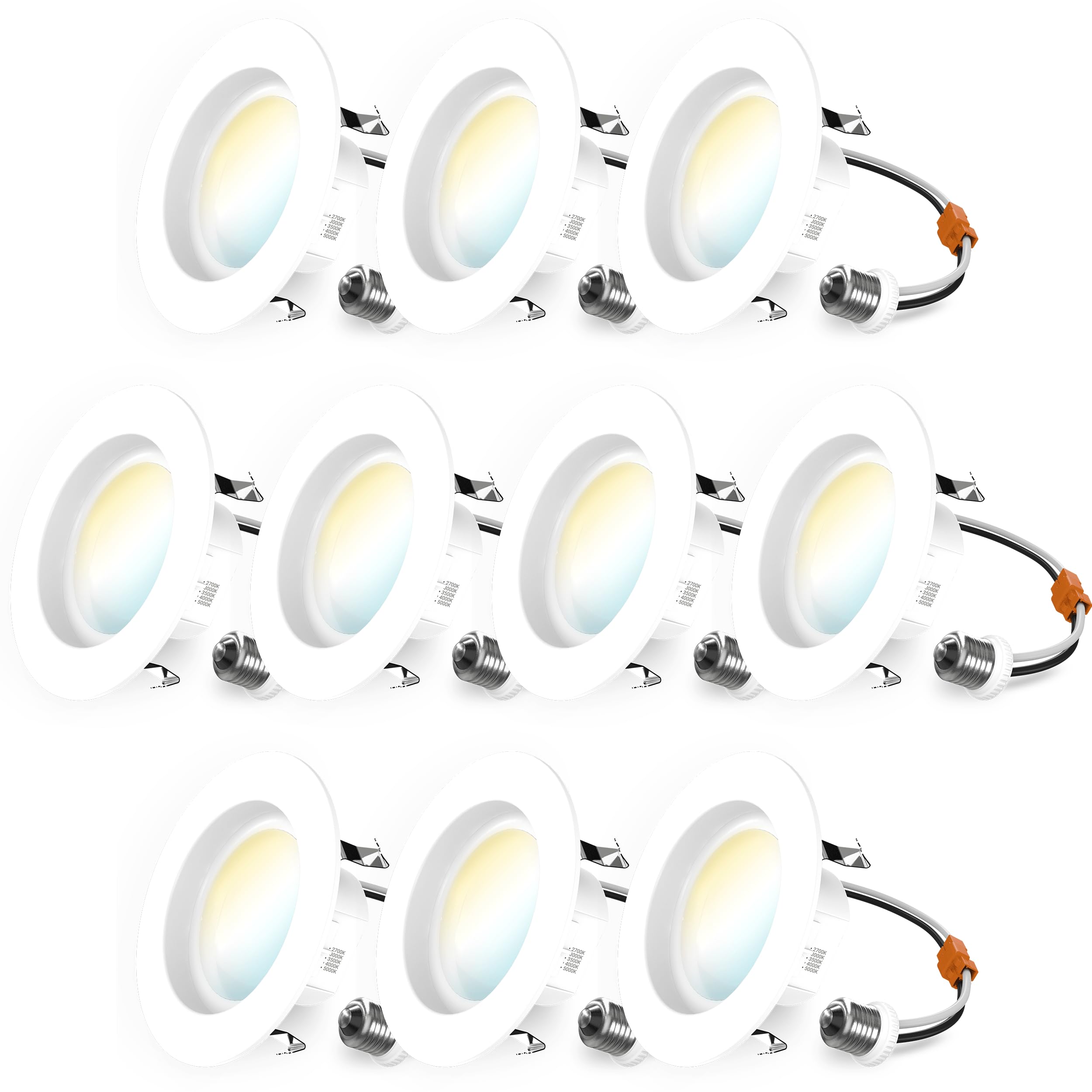 Sunco 10 Pack 4 Inch LED Recessed Lights Retrofit, Dimmable Can ...