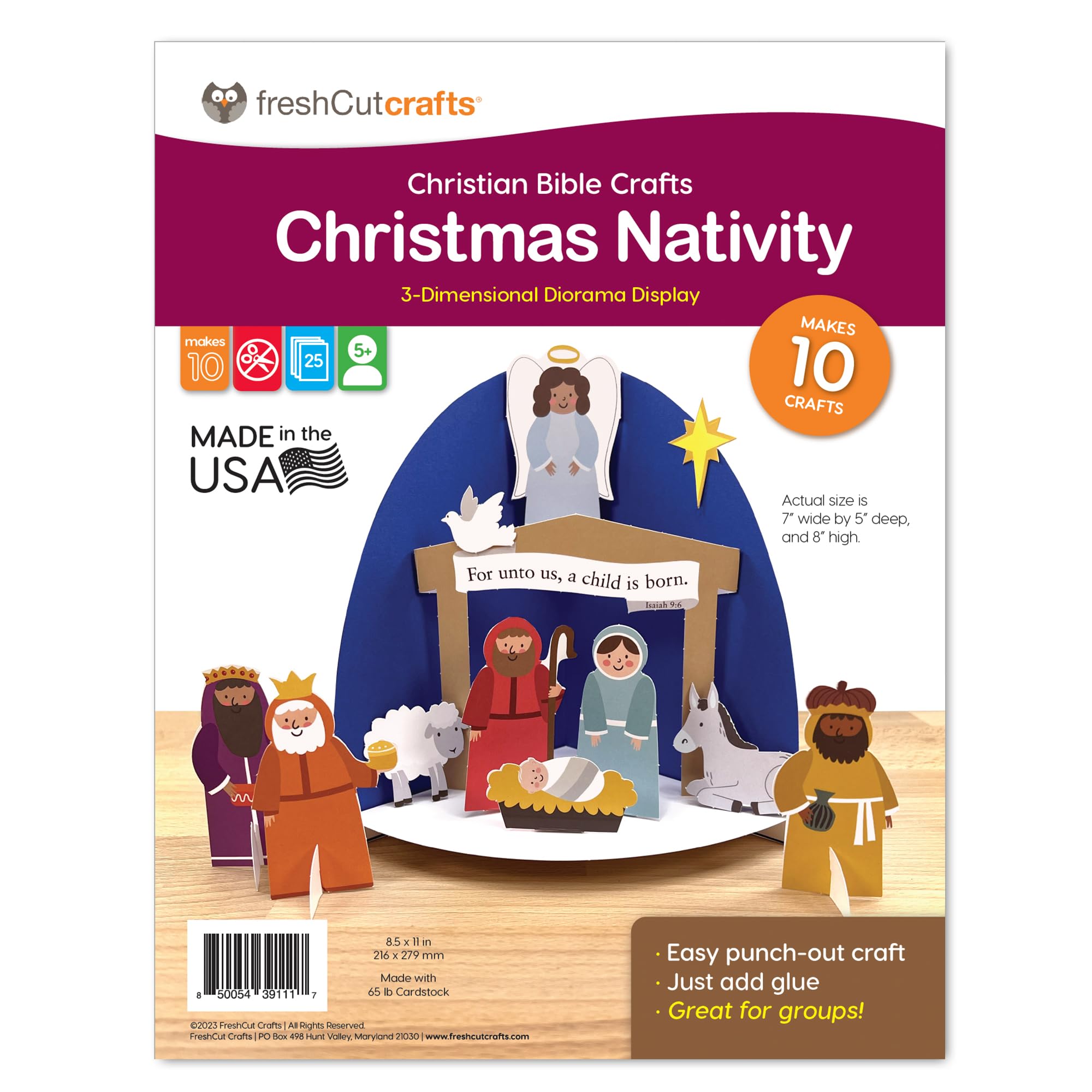 Mua FreshCut Crafts Children’s 3-D Punch-Out Christmas Nativity Bible ...