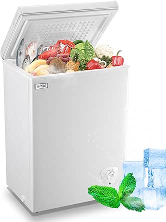 Amazon.com: Chest Freezer 3.5 Cu.Ft Small Deep Freezer White WANAI Top Door Mini Freezer with ...