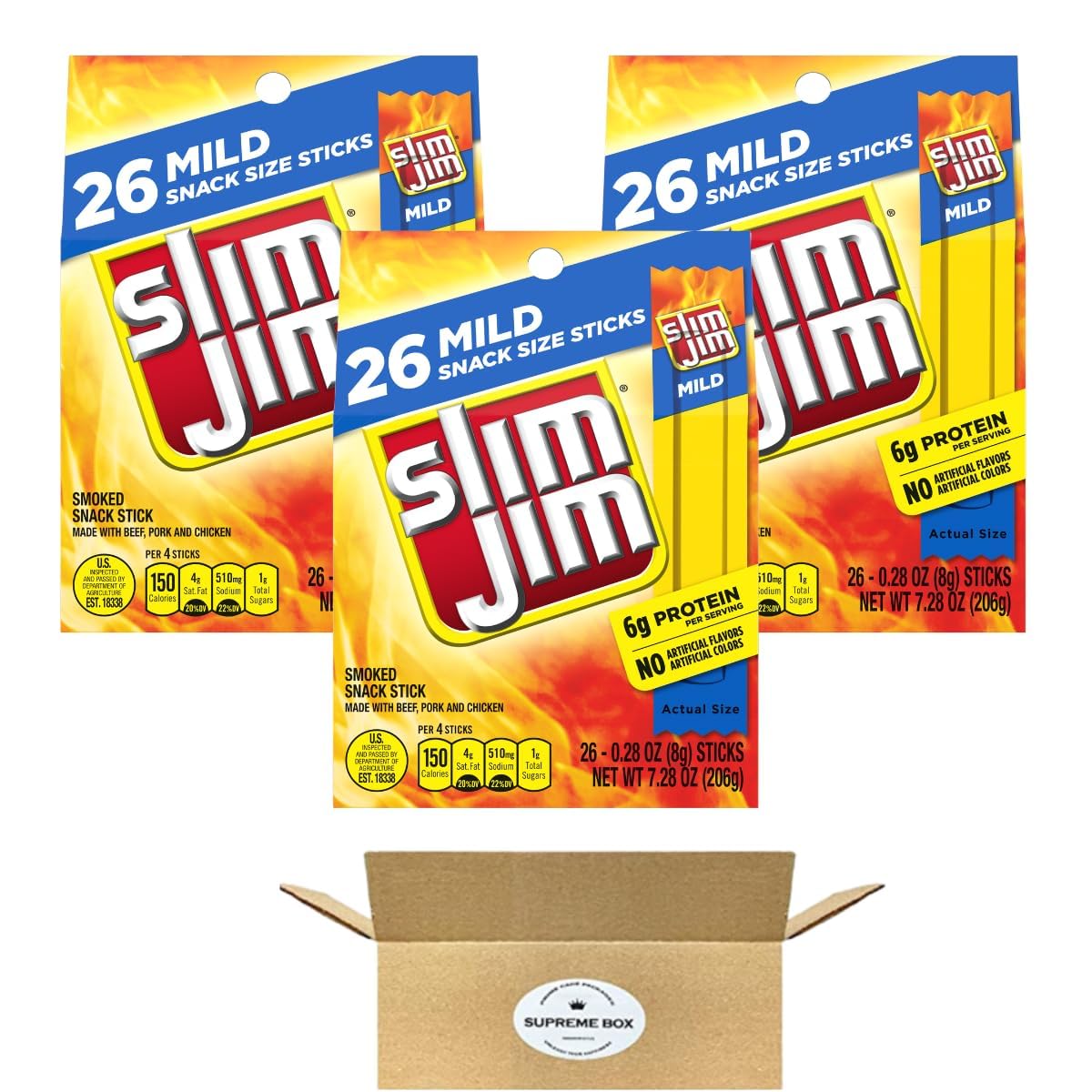 Mua SUPREME BOX Slim Jim Mild Snack Size Smoked Snack Sticks, 26-Count ...