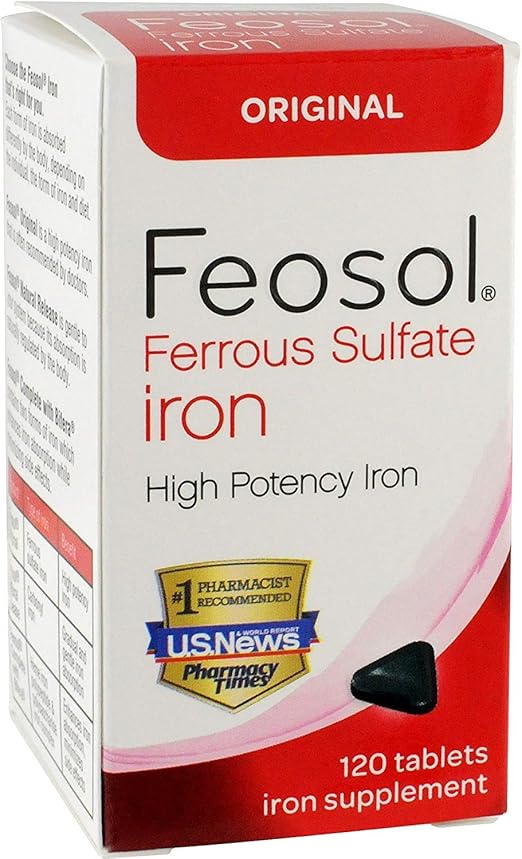Amazon.com: Feosol Original Ferrous Sulfate Iron Supplement , 120 CT ...