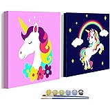 Amazon.com: 2-Pack Easy Paint by Numbers Kits for Kids, DIY Oil ...