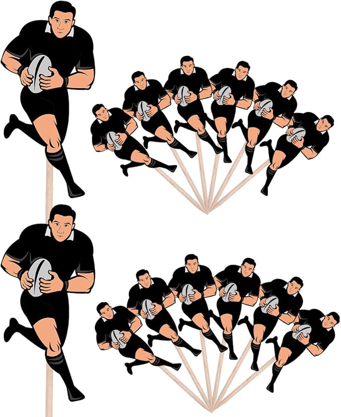 AK Giftshop Rugby Player Black Kit Rugby Events Clubs Birthday Party ...