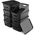 Amazon.com - EOENVIVS Plastic Storage Bins with Lids 8 Packs Small ...