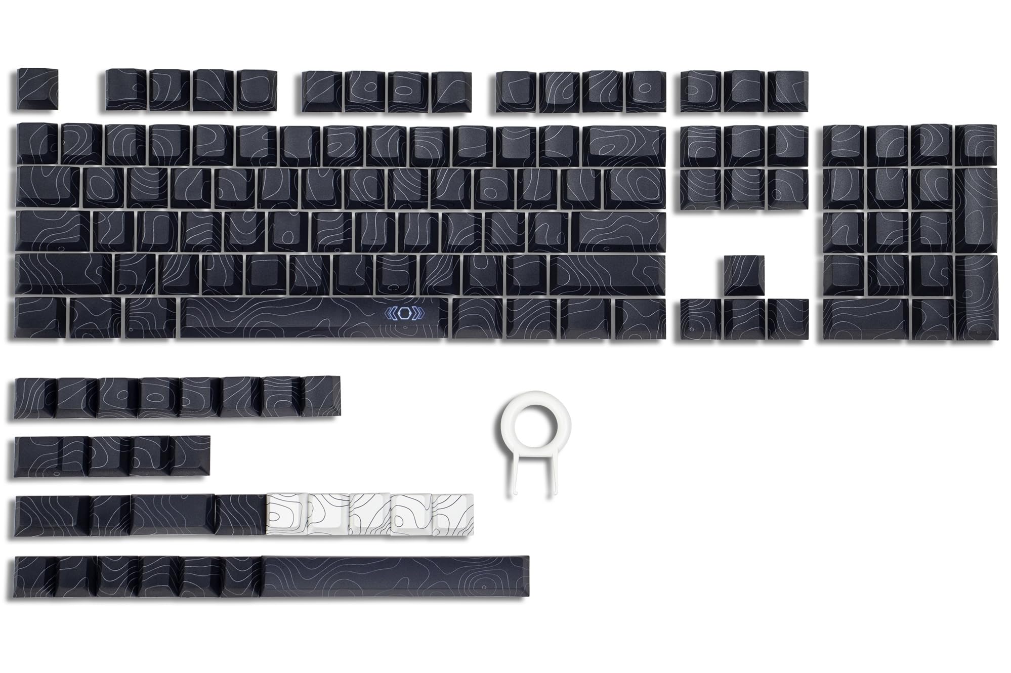 Mua Side Printed-PBT keycaps,Dark Blue Topographic,Shine Through,Double ...
