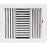 HBW Three-Way Plastic Side Wall/Ceiling Register in White 8" w X 4" h ...