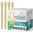 Amazon.com : Pruvade 144 Pack Disposable Bamboo Toothbrushes with ...