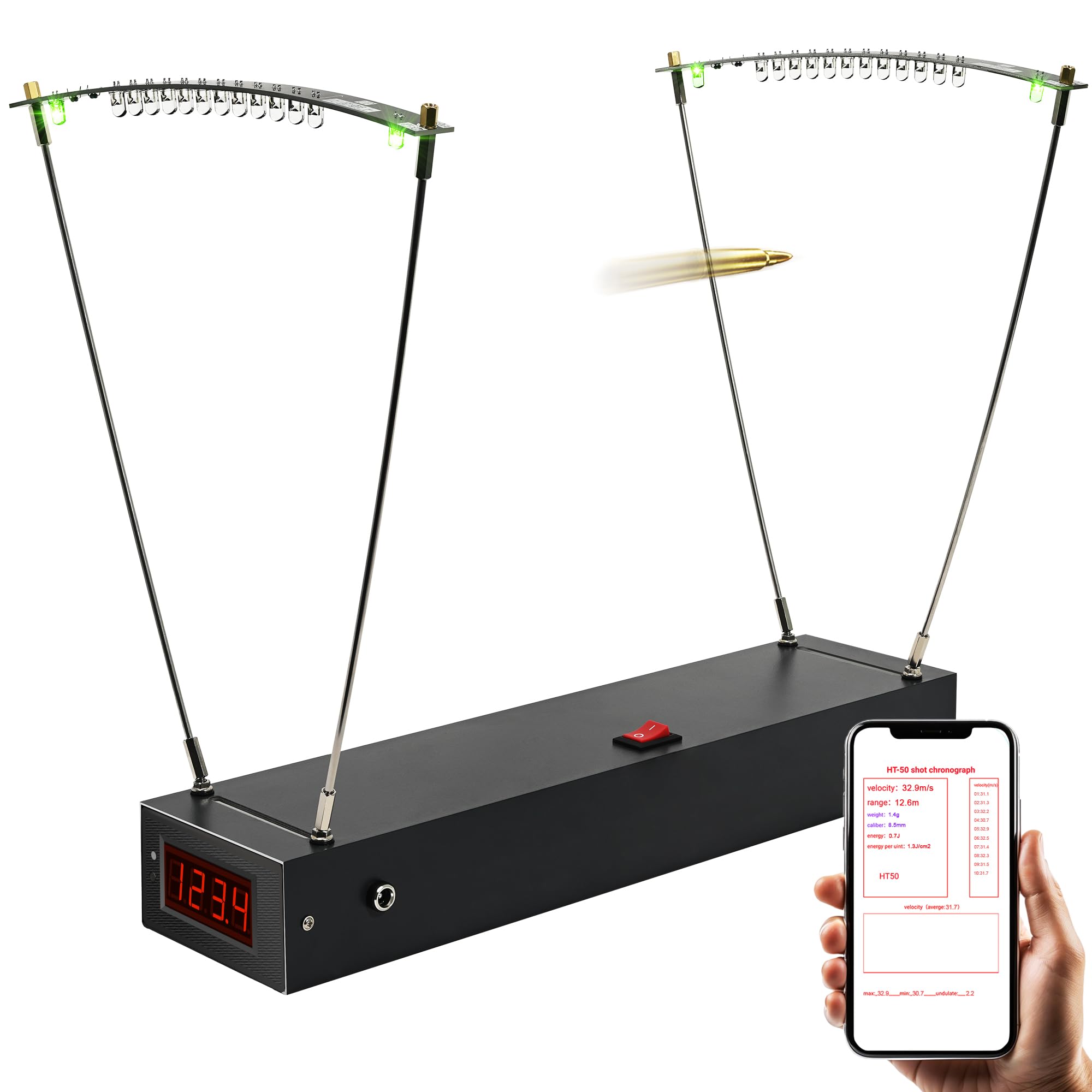 Upgrade WiFi Chronograph, Precision Ballistic Chronograph for Rifle ...