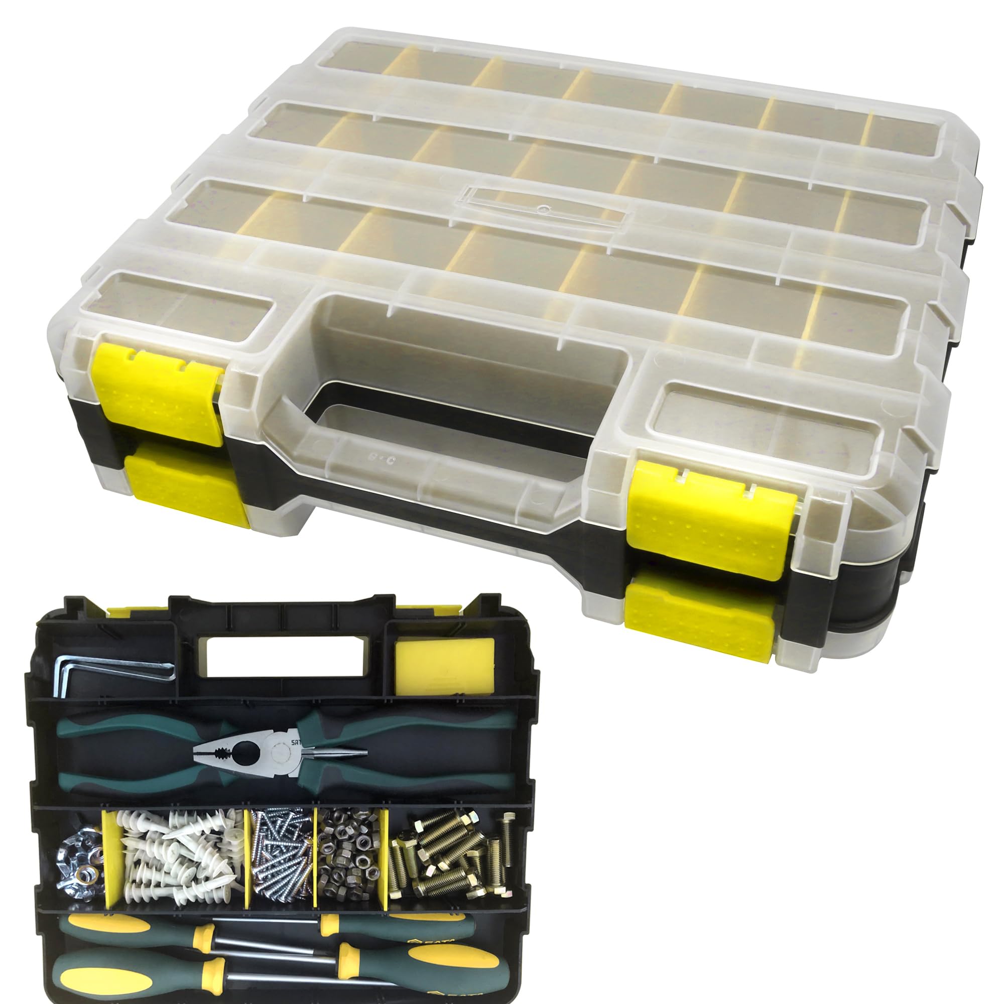 Mua Double Side Tool Box Organizer, Hardware Storage Box, Portable ...