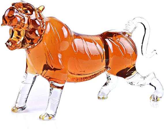 Amazon.com | Animal Decanters Large 35-Oz Roaring Tiger Glass Figurine ...