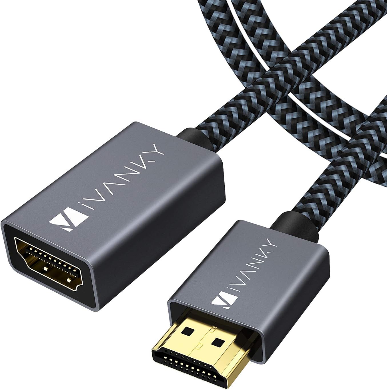 iVANKY Câble HDMI Rallonge 4K@60Hz, Rallonge HDMI 2m [Nylon tressé ...