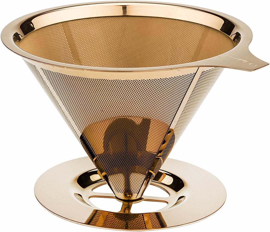 Tzuki vierta sobre cafetera goteo filtro de café permanente cono ...