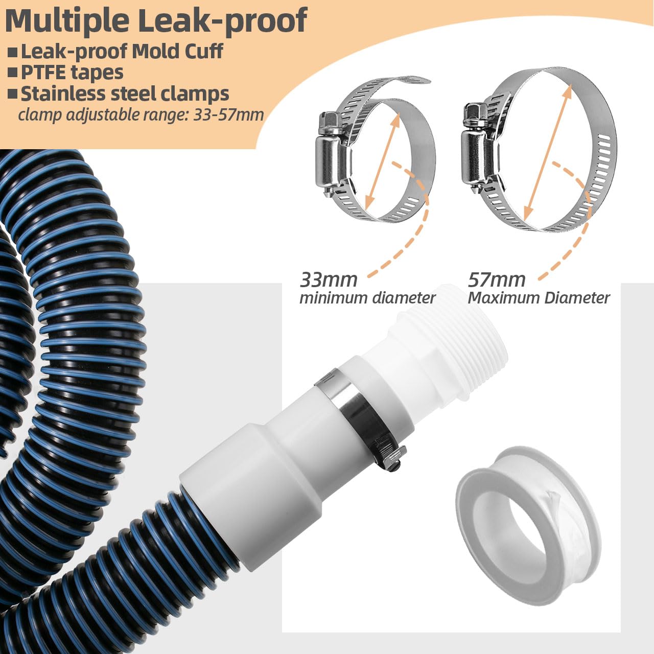 Mua 1.5" Pool Filter Pump Hose Kit for Above Ground/Inground Swimming ...