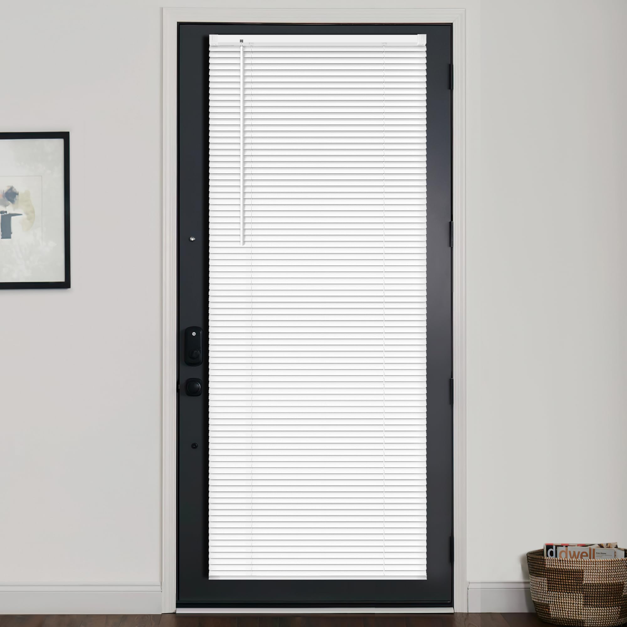 LazBlinds 1" Vinyl Mini Blinds for Doors, Cordless French Door Blinds ...