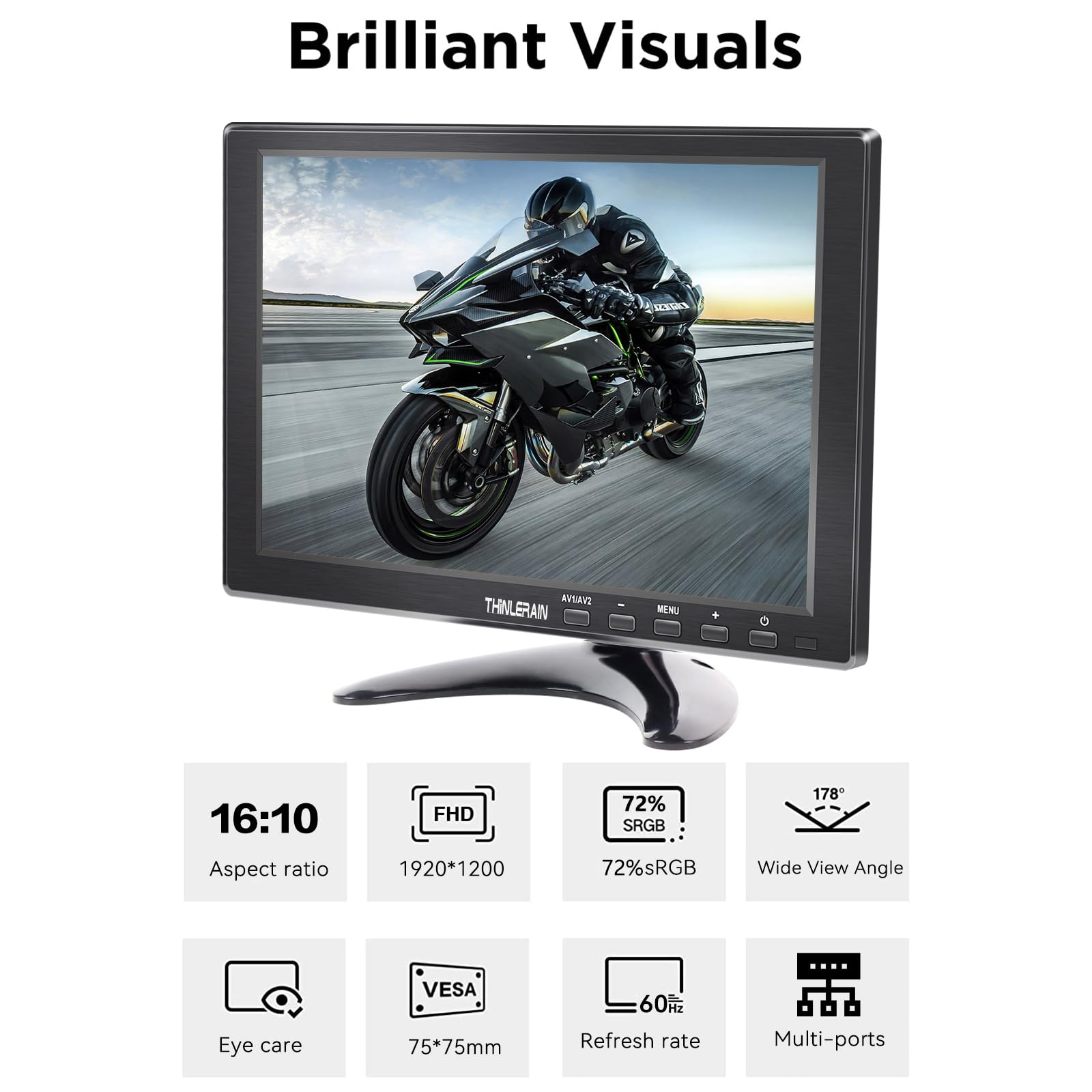 Mua Thinlerain 10.1 Inch Small Computer Monitor, 1920x1200 Mini PC ...