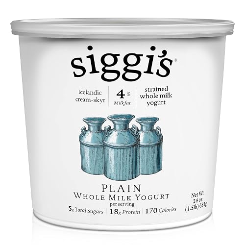 Siggi’s Icelandic Strained Whole Milk Yogurt, Plain, 24 OZ. – Thick ...