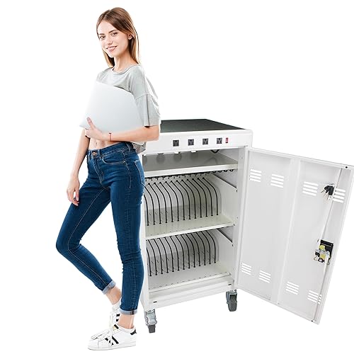 Larmliss Mobile Charging Cart 35-Device, Laptop cart for Chromebooks ...