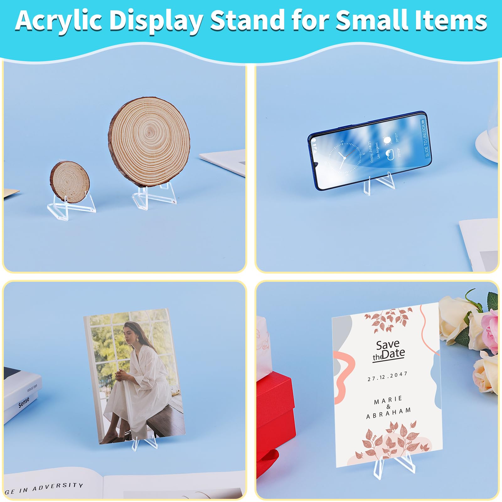 Mua Card Display Stand, 20 Pack Small Easel Stand, Acrylic Picture ...
