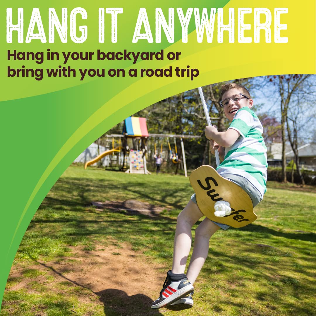 Mua Swurfer Swift - Maple Wood Disc Swing for Kids Ages 4 and Up, Holds ...