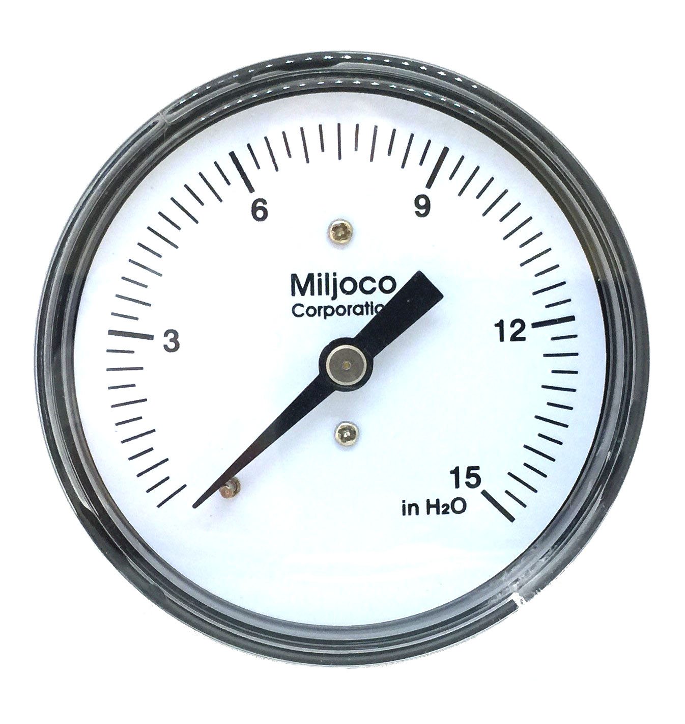 Miljoco LP2507210 2.5" Low Pressure Gauge, 1/4" NPT Center Back Mount ...