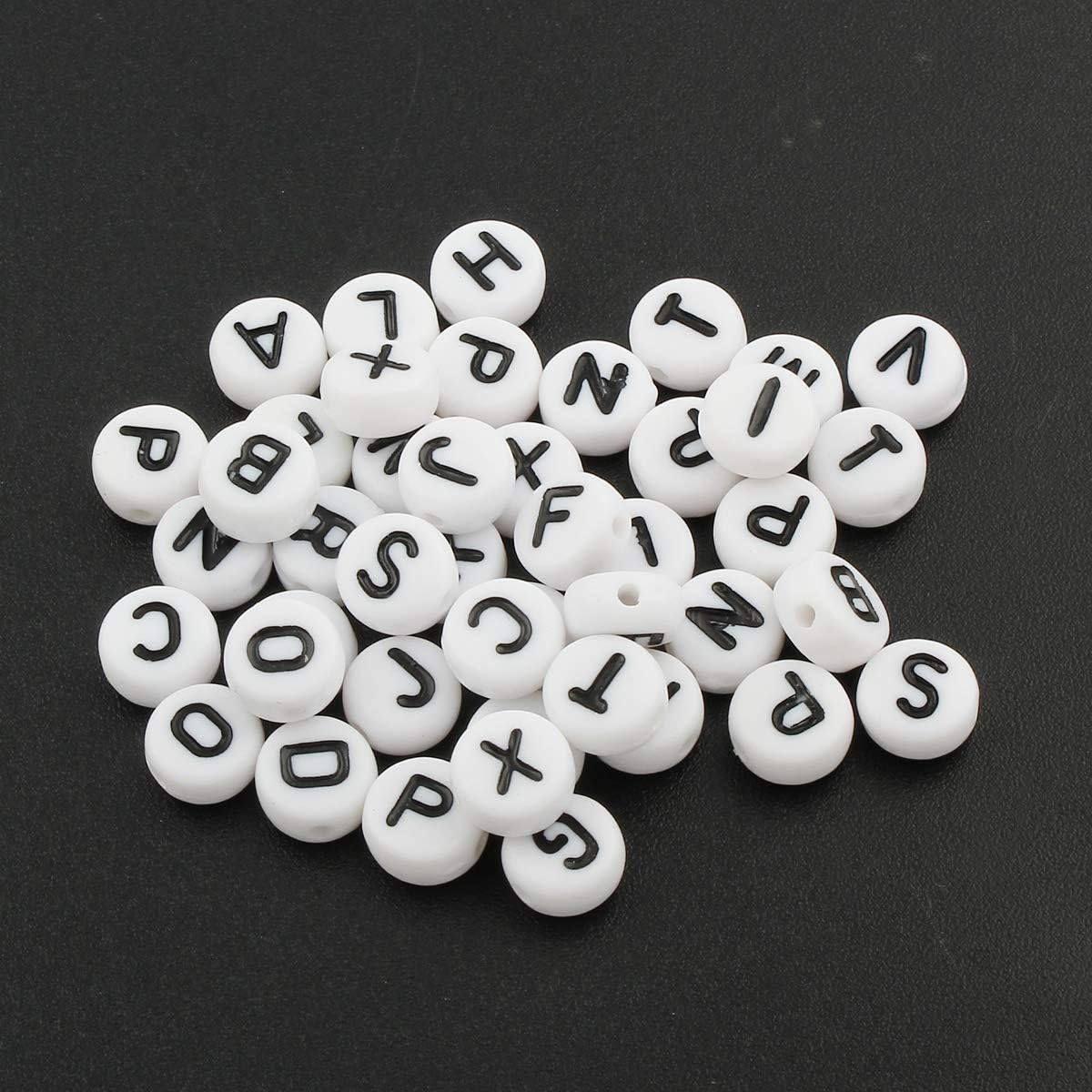 Perlin - 300 Buchstaben Perlen, Buchstabenperlen 7mm Rund Weiss ''A-Z ...