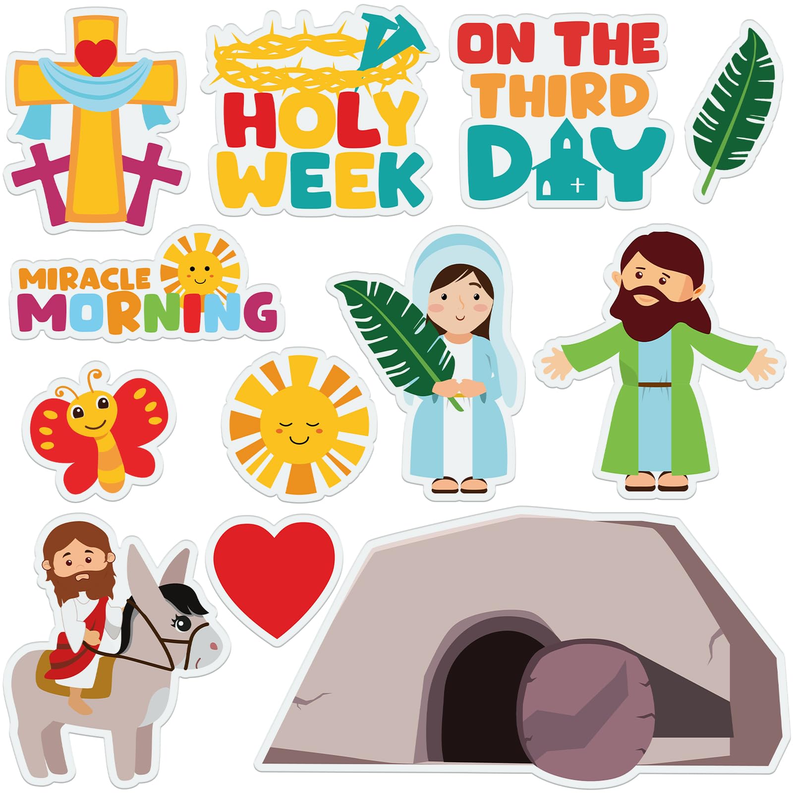 Motipuns 72 Pcs Easter Holy Week Bulletin Board Decorations Set Easter ...