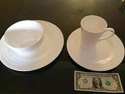 Amazon.com | Mikasa Ciara 16-Piece Bone China Dinnerware Set, Service ...