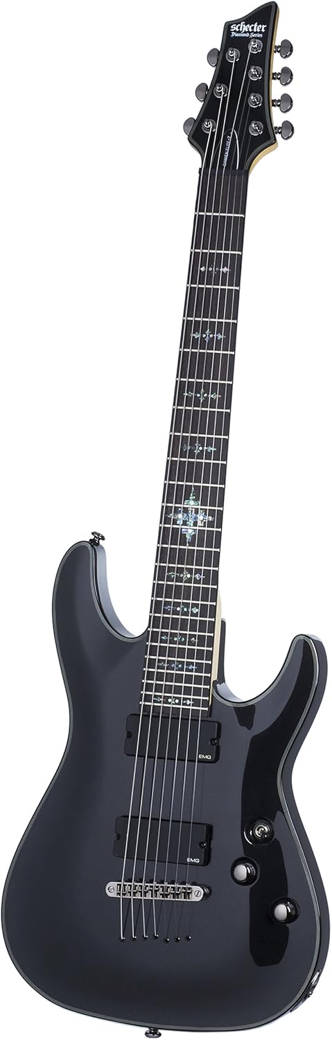 Amazon.com: Schecter Damien Elite-7 Seven String Electric Guitar ...