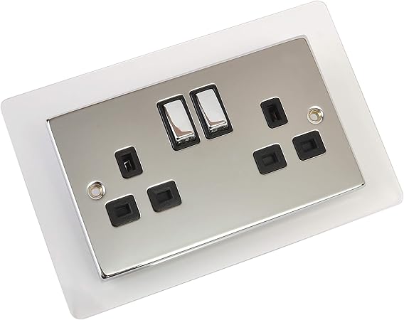 Single Double Light Plug Socket Switch Surround Finger Plate Acrylic ...