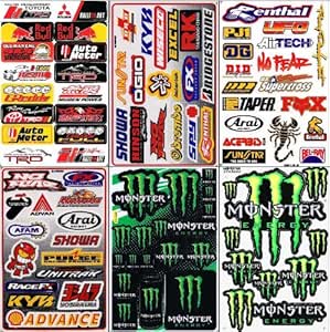 Amazon.com : Graphic Racing Sticker Decal Motocross ATV Dirt 6 Sheets ...