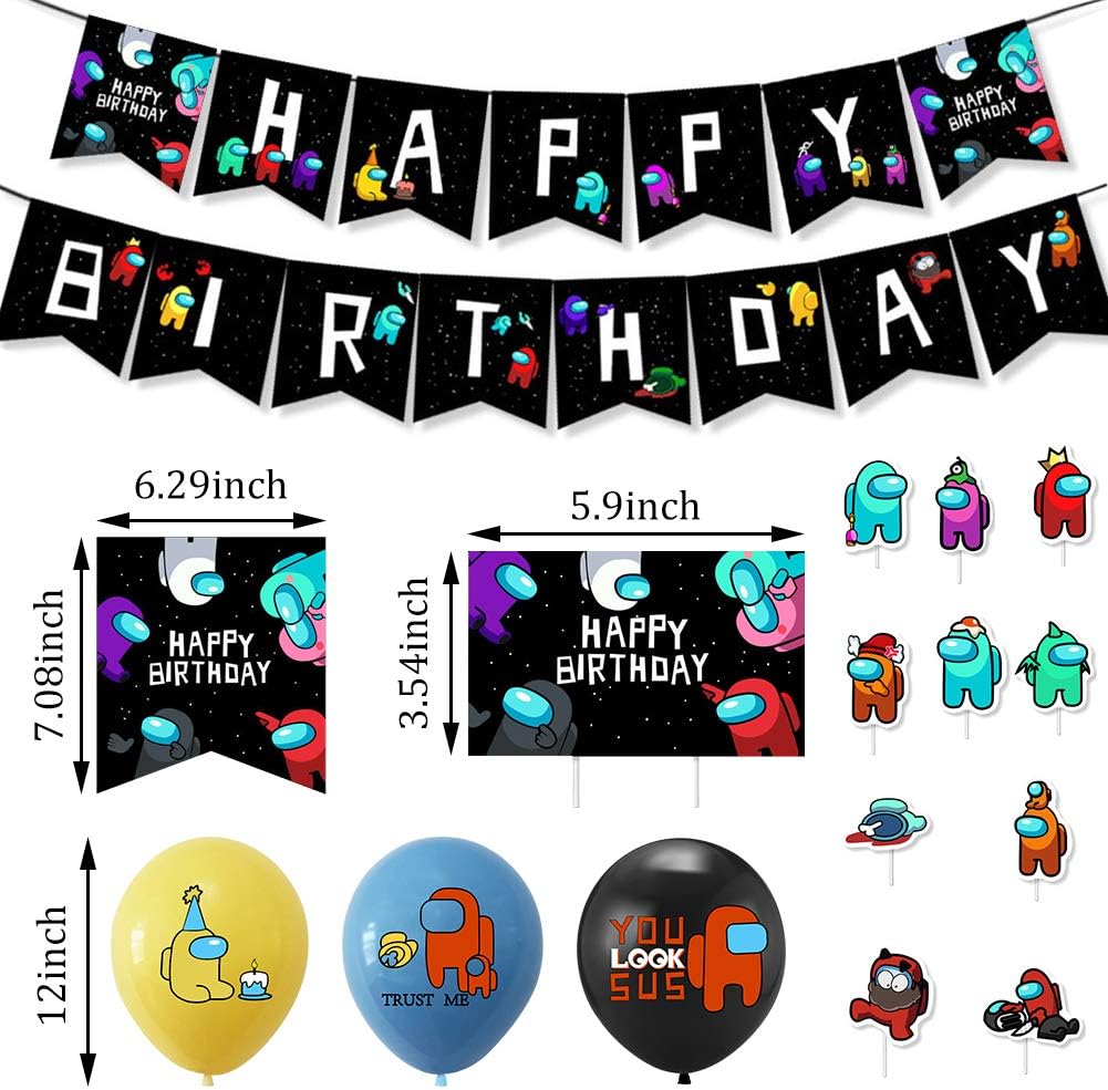 Among Us Party Decorations Set , Among Us Birthday Party Supplies ...