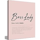 Amazon.com: Girl Boss Office Noun Definition Framed Canvas Wall Art ...