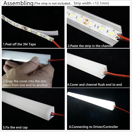 Led Strip Connectors 10-Pack V-Shape LED Aluminum Channels - 3.3FT ...
