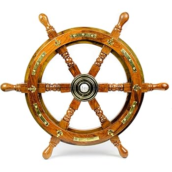 Amazon.com: Nagina International 18" Premium Nautical Ship Wheel with ...