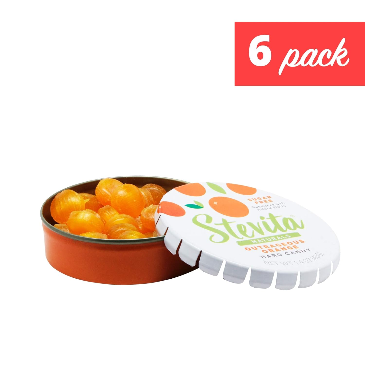Stevita Stevia Sweet Candy Natural Orange Flavor (6 Pack) - 1.4 Ounces ...