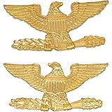 Amazon.com: COLONEL EAGLE GOLD UNIFORM COLLAR BRASS PINS INSIGNIA ...