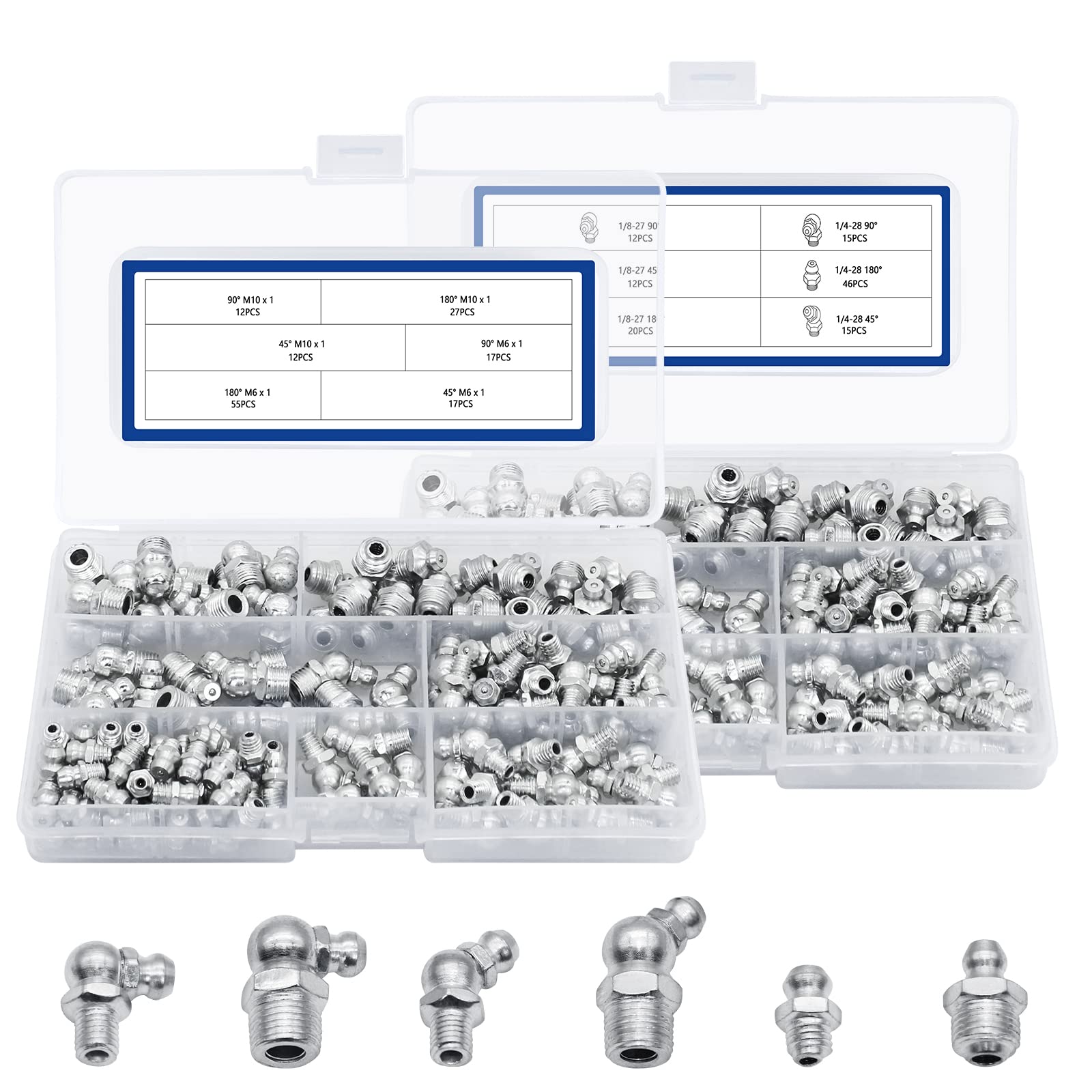 Mua 260Pcs SAE & Metric Grease Fittings Kits, Hydraulic Grease Zerks ...