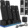 Amazon.com: Remote Controller Charger for Wii/Wii U with 4 Pack 2800mAh ...