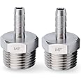 Amazon.com: MAACFLOW MAACFLOW Stainless Steel 3/8" Male NPT to 3/16" Hose ID Barb Barbed Hose ...